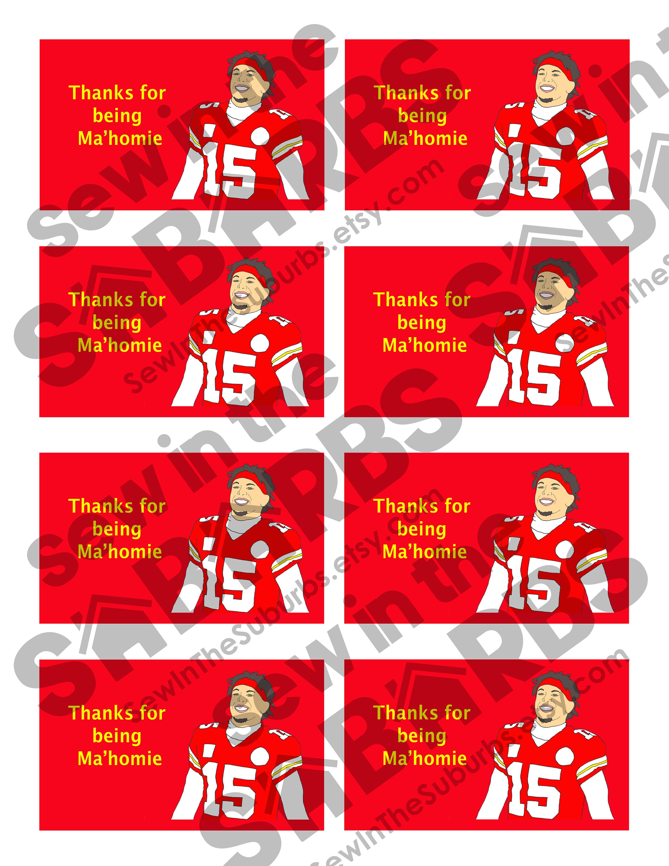 Mahomies Printable Thank You Cards - Etsy