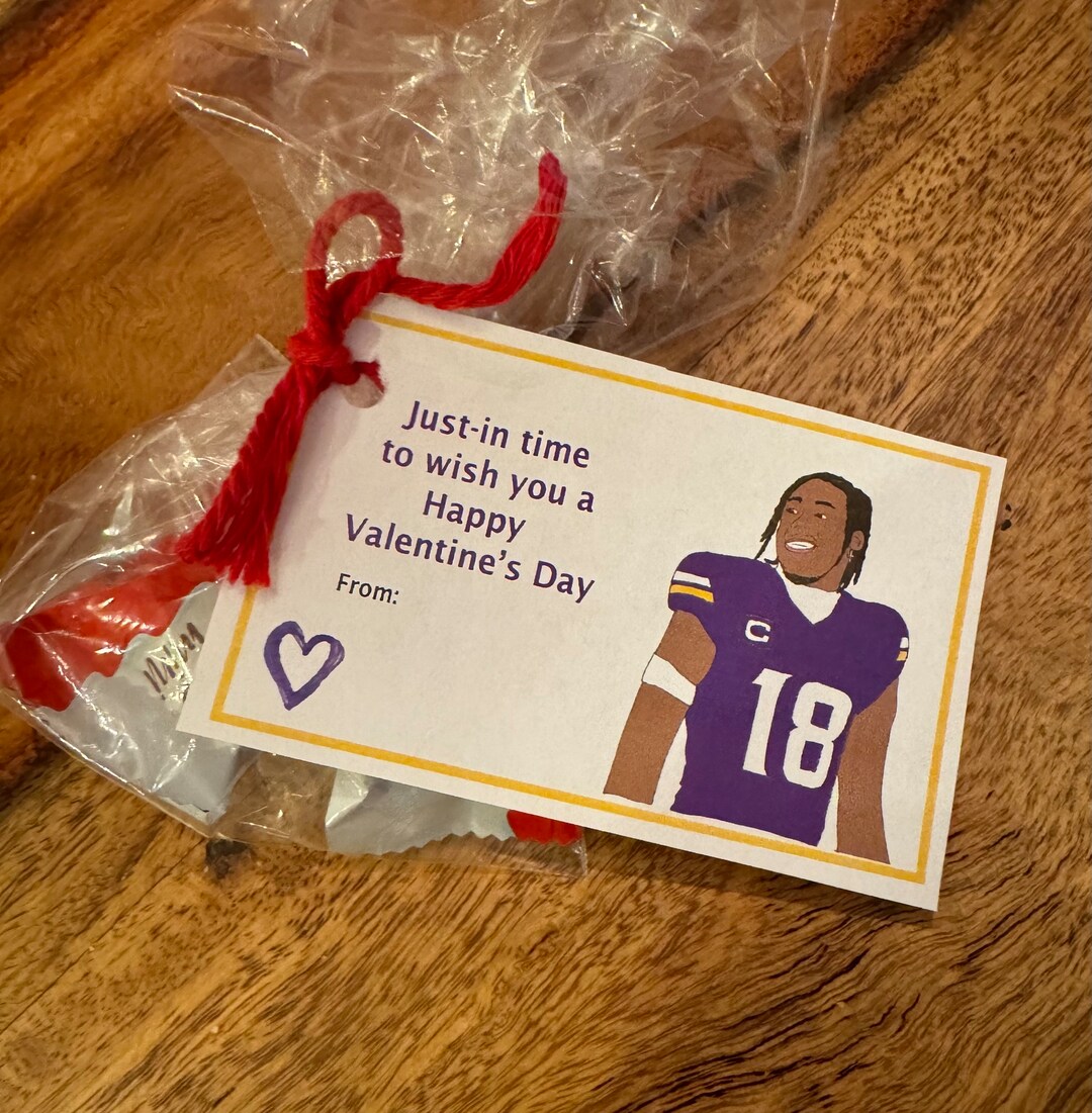 Justin Jefferson Printable Valentines - Etsy