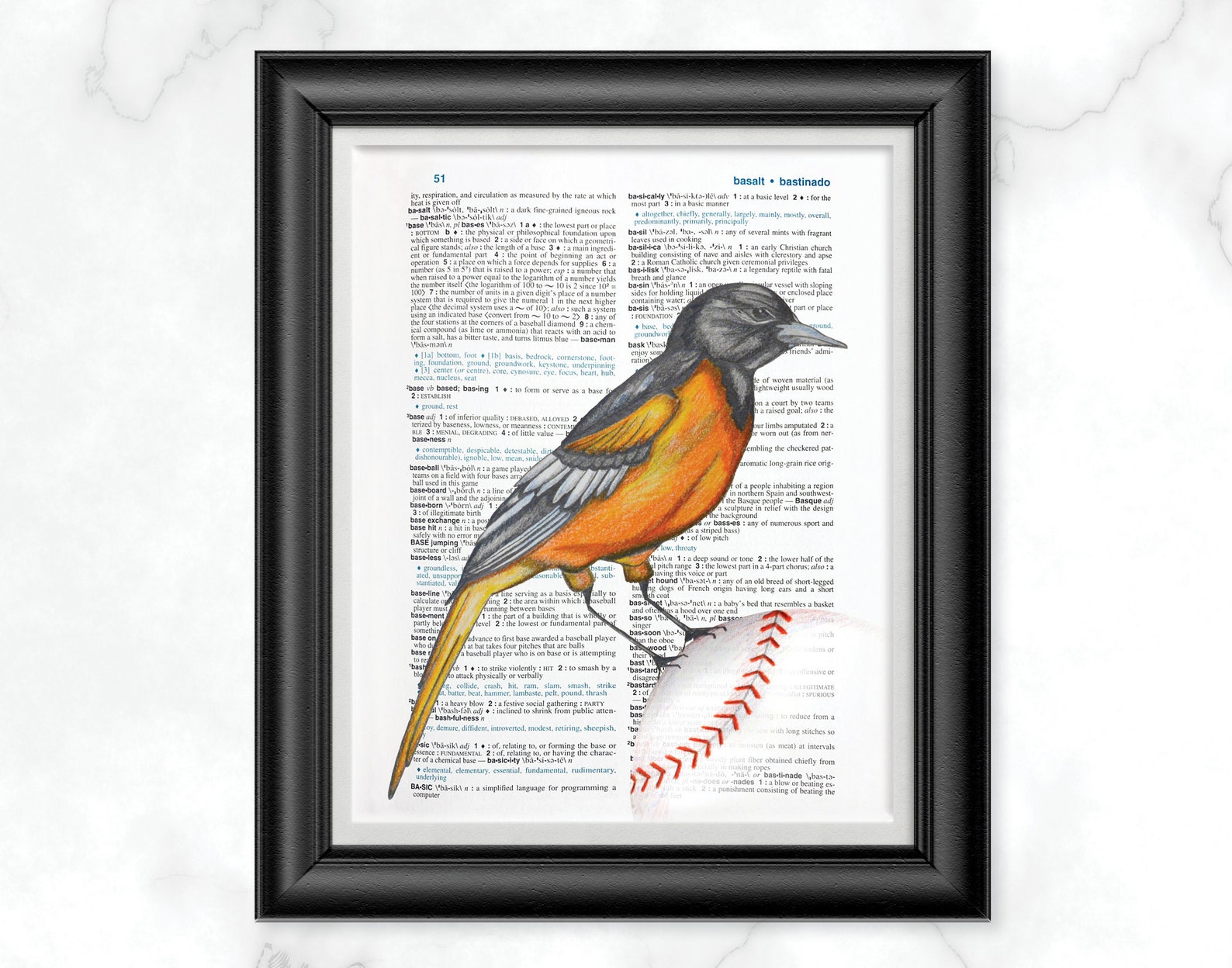 Baltimore Orioles Baseball Dictionary Art Print Baseball Wall - Etsy
