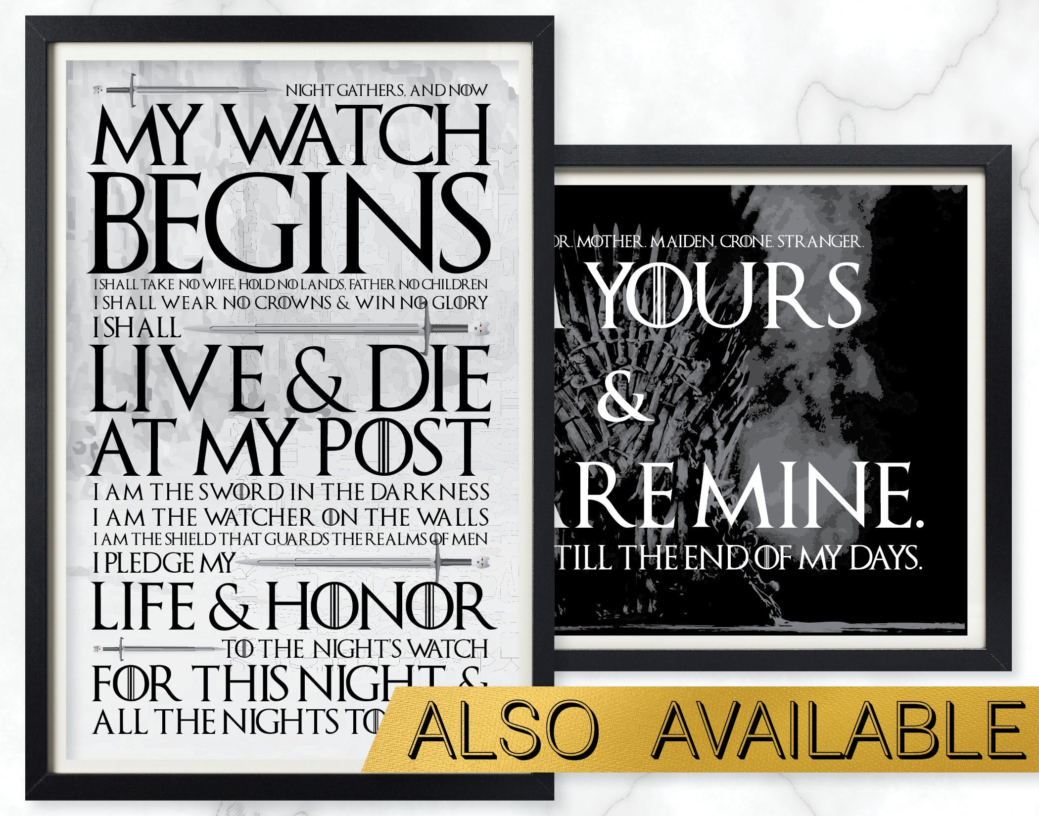 Game of Thrones Wedding Vows Print I Am Yours and You Are - Etsy