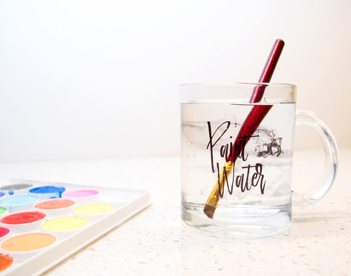 Paint Water Mug Glass Paint Brush Rinse Cup Painters Mug | Etsy