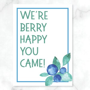 INSTANT DOWNLOAD We're Berry Happy You Came, Tutti Frutti Birthday ...