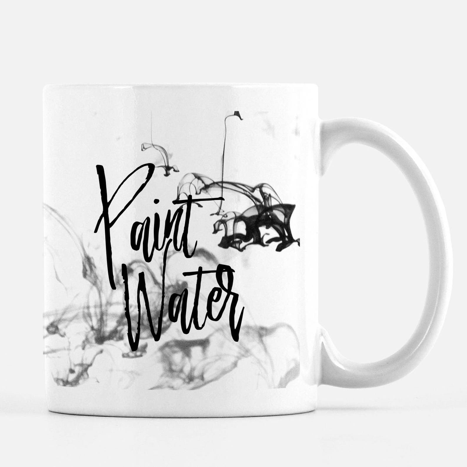 Artist Paint Water Mug, White Ceramic Painters Water Cup, Fine Artist ...