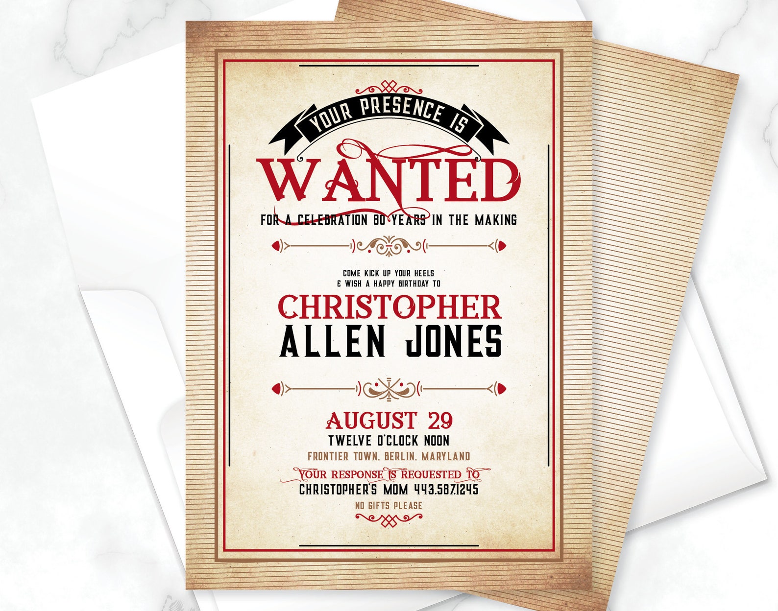 Wanted Poster Invitation Modern Wild West Birthday Invite | Etsy