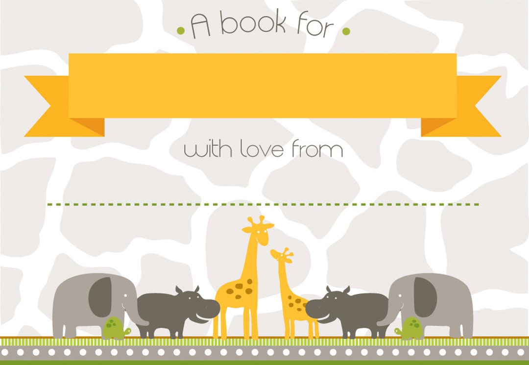 INSTANT DOWNLOAD African Safari Children's Bookplate, Jungle Kids Book ...