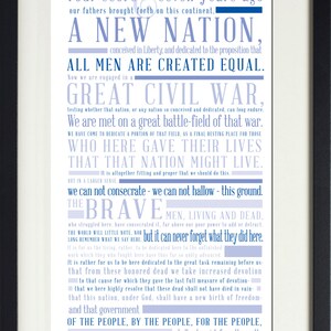 INSTANT DOWNLOAD Gettysburg Address Educational Poster, Abraham Lincoln ...