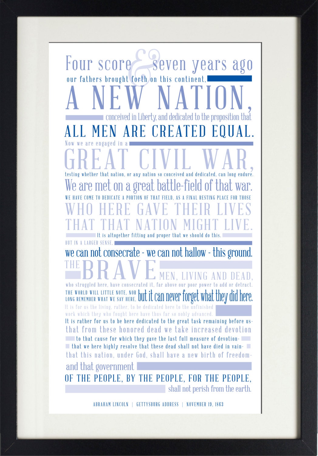 INSTANT DOWNLOAD Gettysburg Address Educational Poster - Etsy
