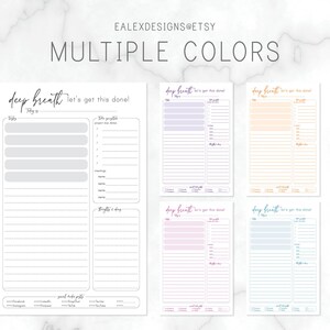 PRINTABLE Small Business Daily Task Checklist, Goals Worksheet, Daily ...