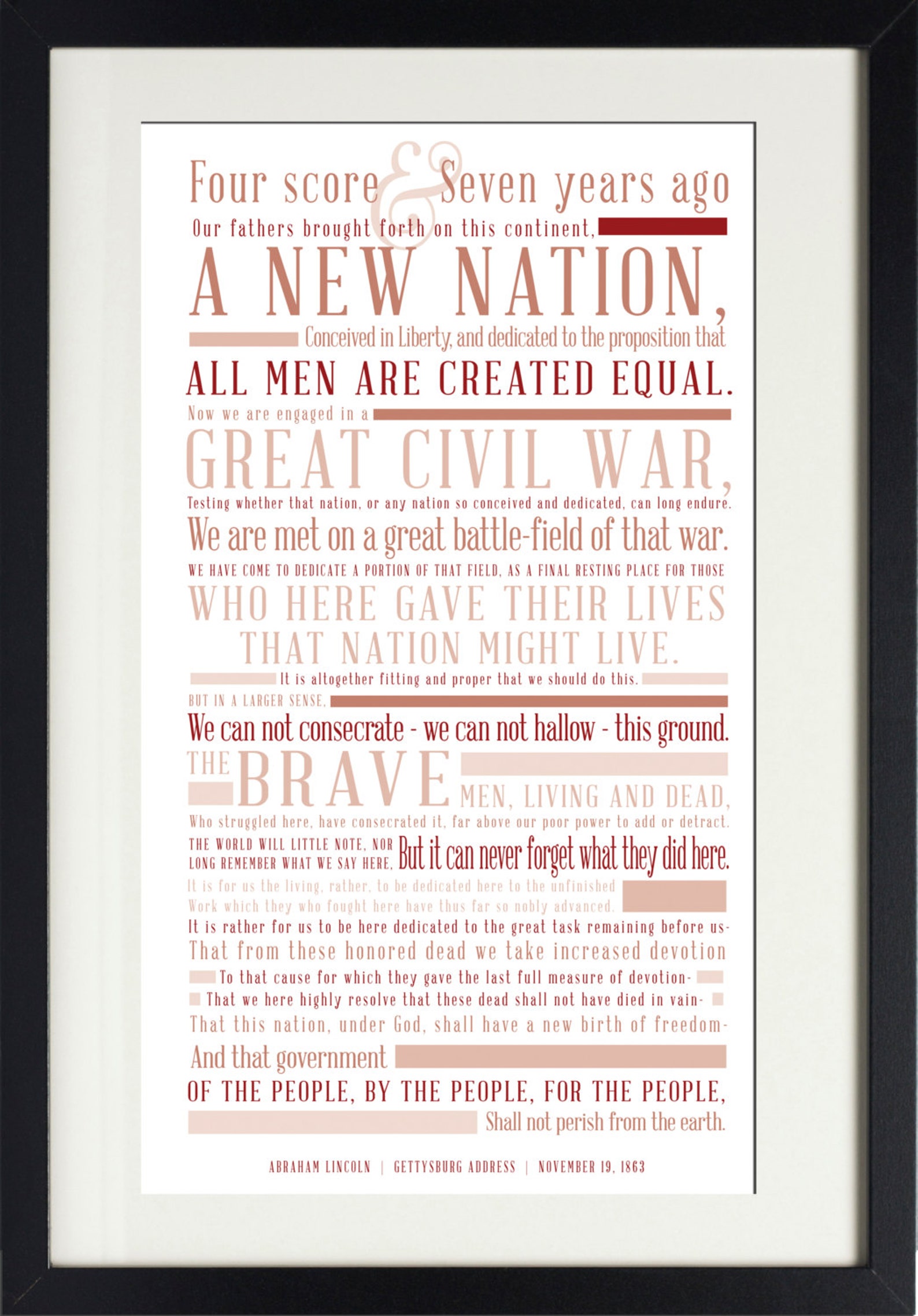 INSTANT DOWNLOAD Gettysburg Address Educational Poster | Etsy