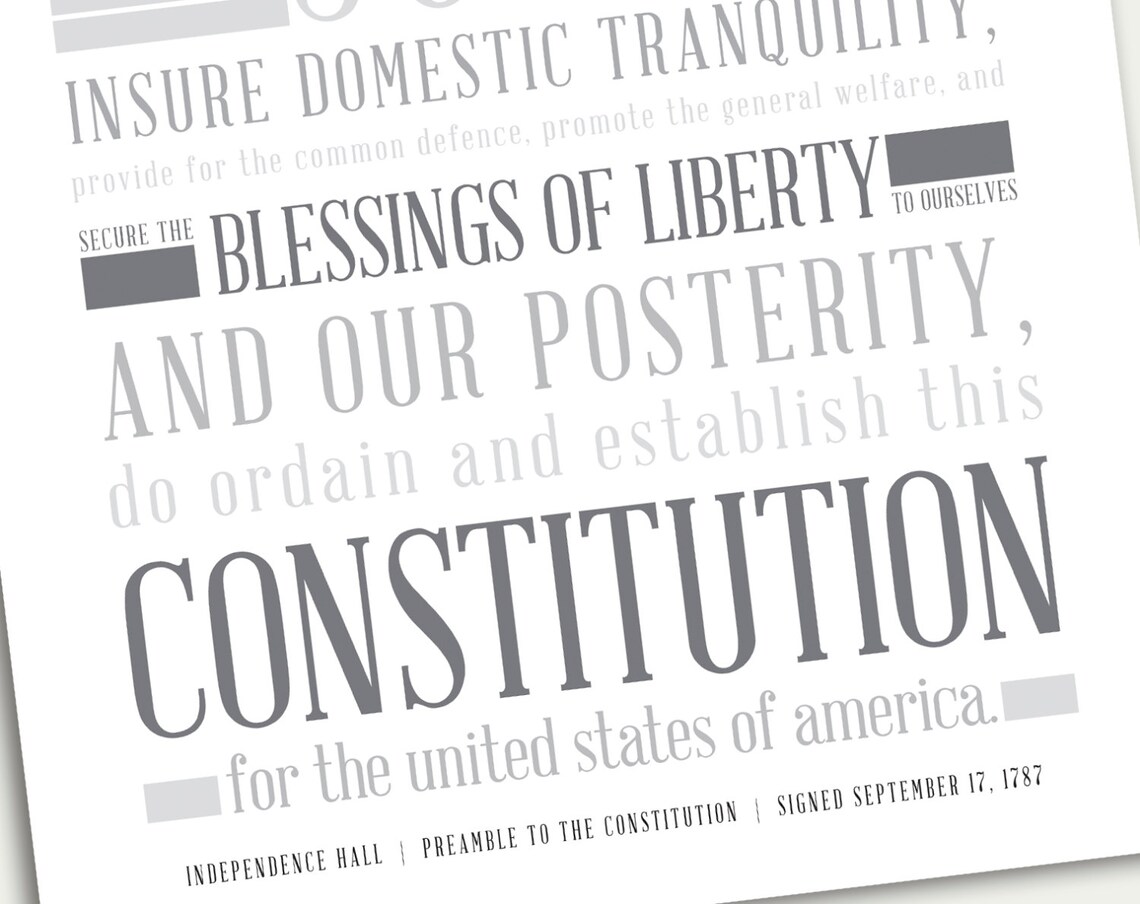 INSTANT DOWNLOAD Constitution Preamble Educational Classroom Poster ...