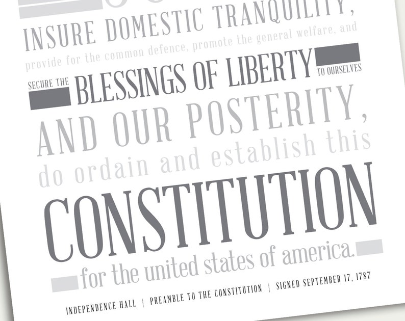 INSTANT DOWNLOAD Constitution Preamble Educational Classroom | Etsy