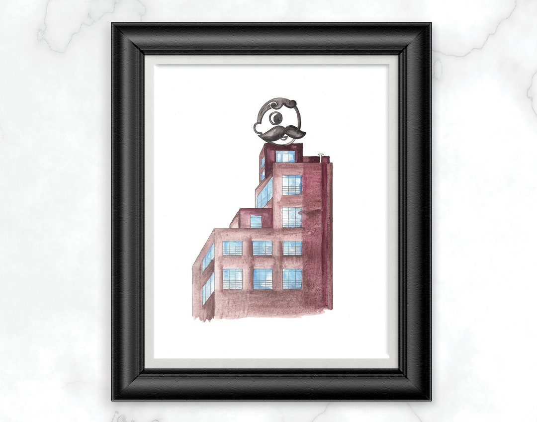Natty Boh Tower Watercolor Print, Baltimore Landmark Illustration, Land ...