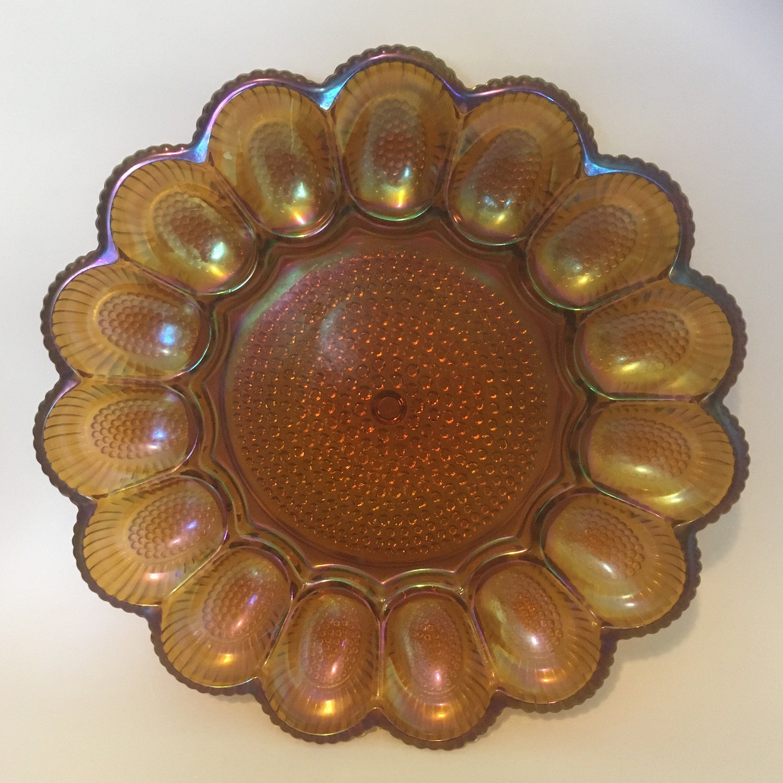 Indiana Glass Carnival Glass Deviled Egg Plate - Etsy