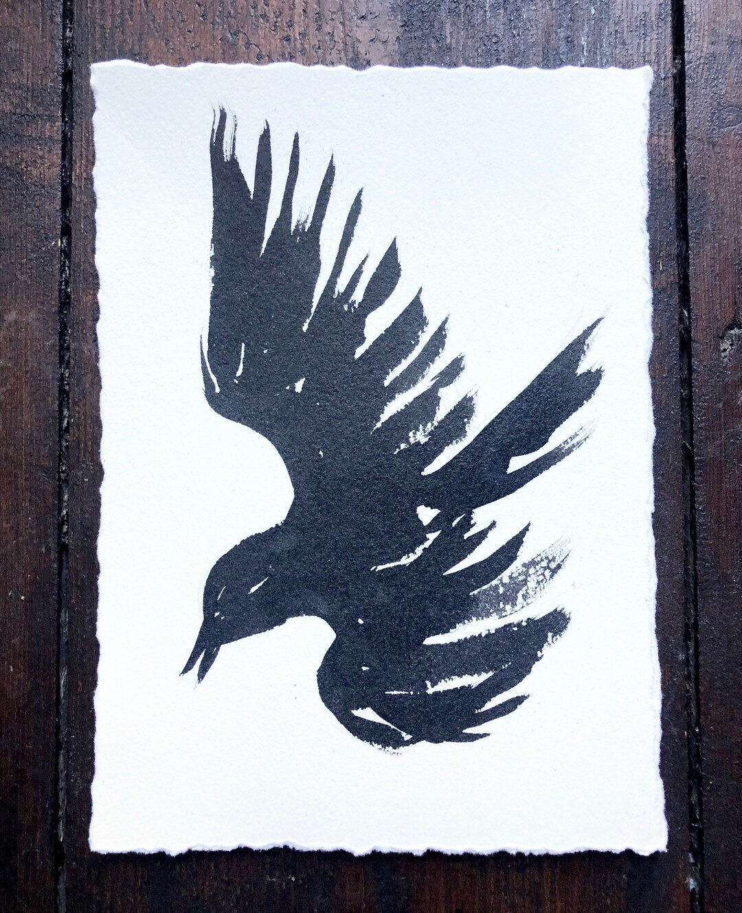 Swooping Raven Japanese Style Art - Etsy