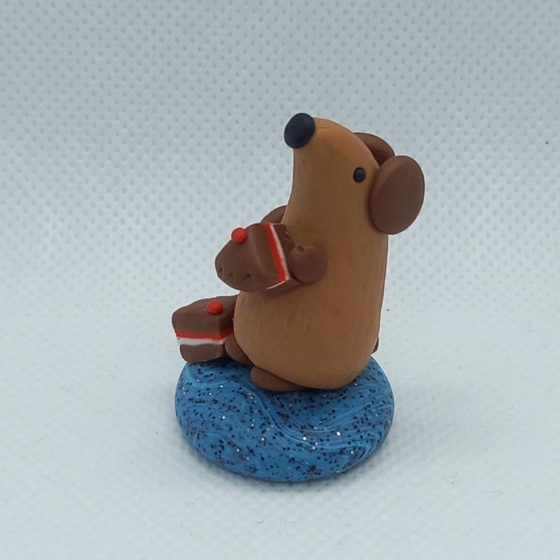 Miniature Rat With Slice of Cakes, Polymer Clay Rat, Handmade Rat ...
