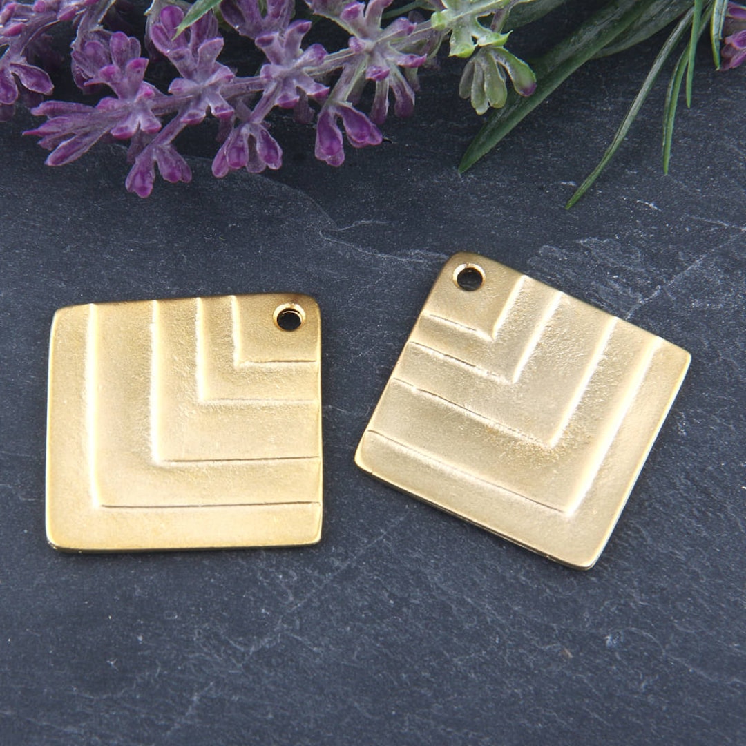 Metal Diamond Shaped Tiered Pendant, Gold Plated,geometric Metal ...