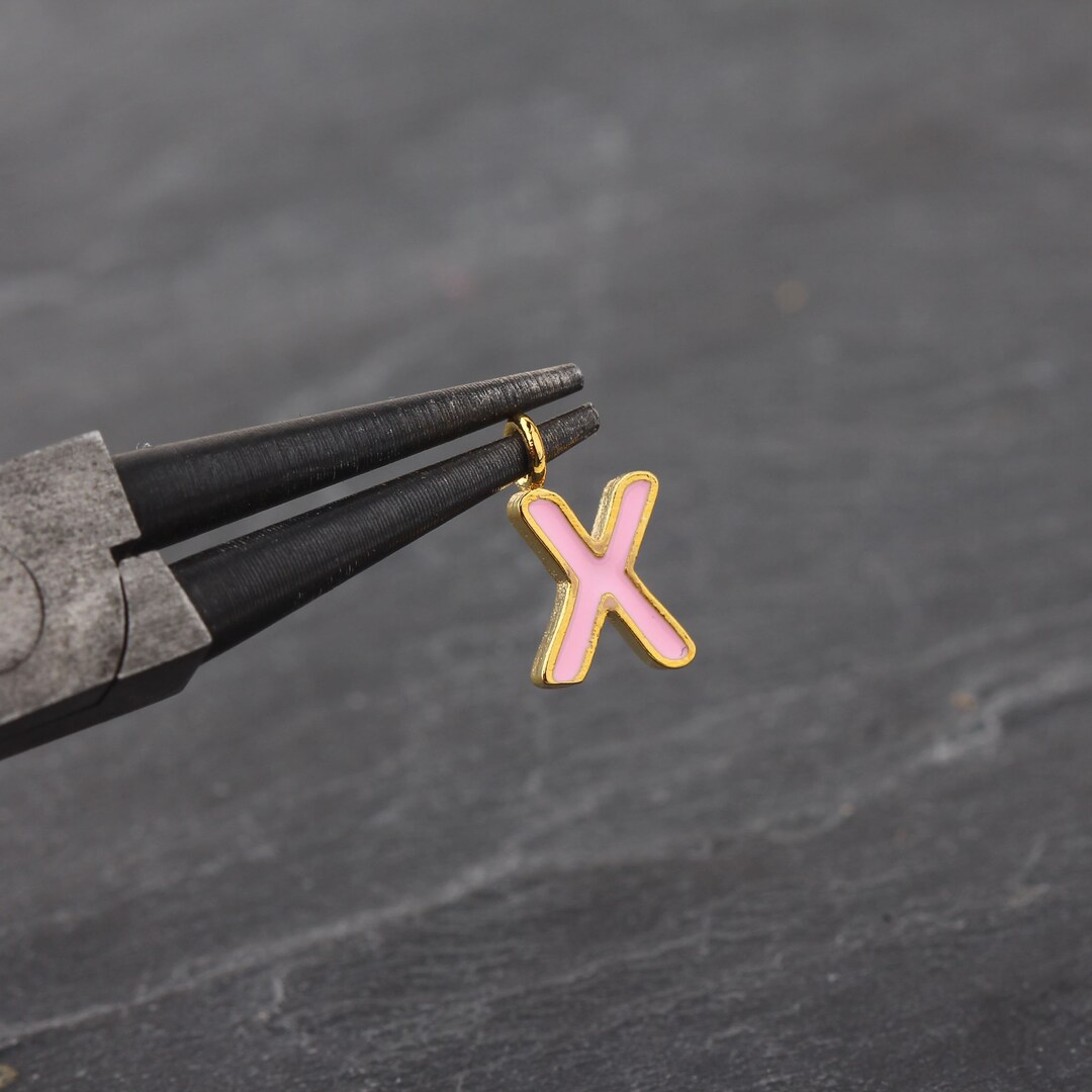 1 Letter X Charm, Enamel Letter Charms, Enamel Alphabet Charms, Letter ...