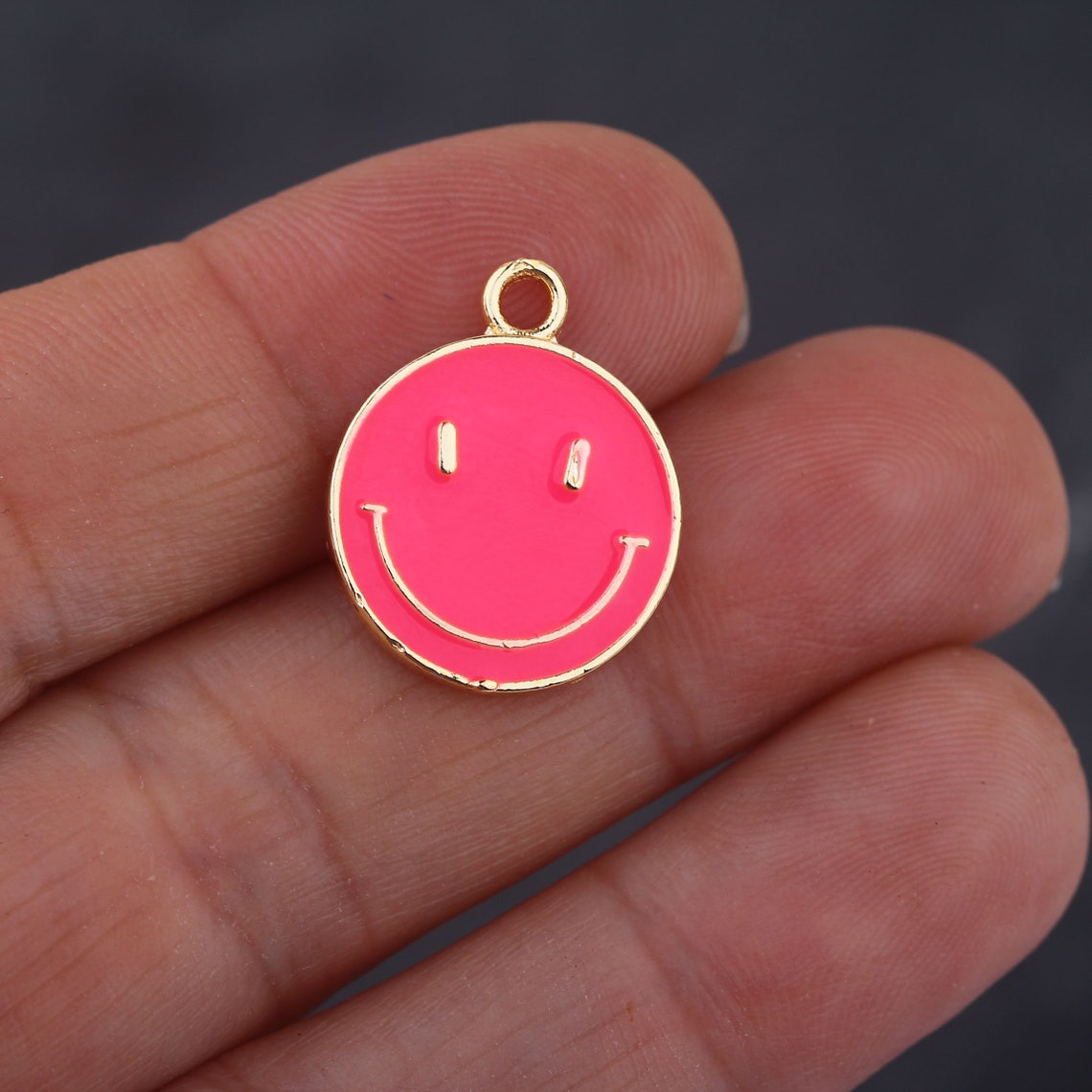Enamel Smiley Charms Smiley Face Pendants Enamel Happy Face | Etsy
