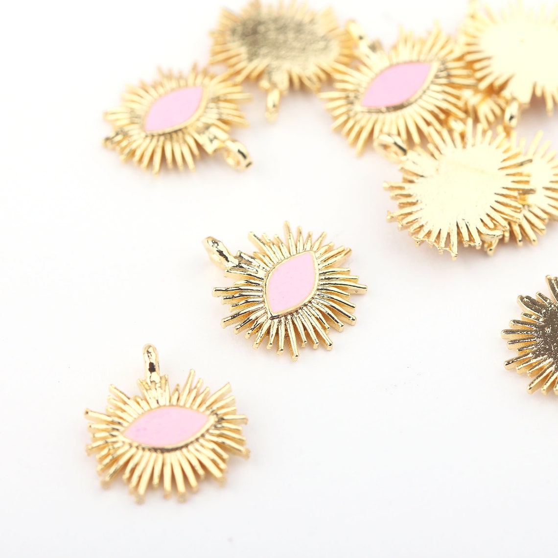 Enamel Eye Charms, Long Lash Eye Charms, Mini Eye Charms, 2 Pieces ...