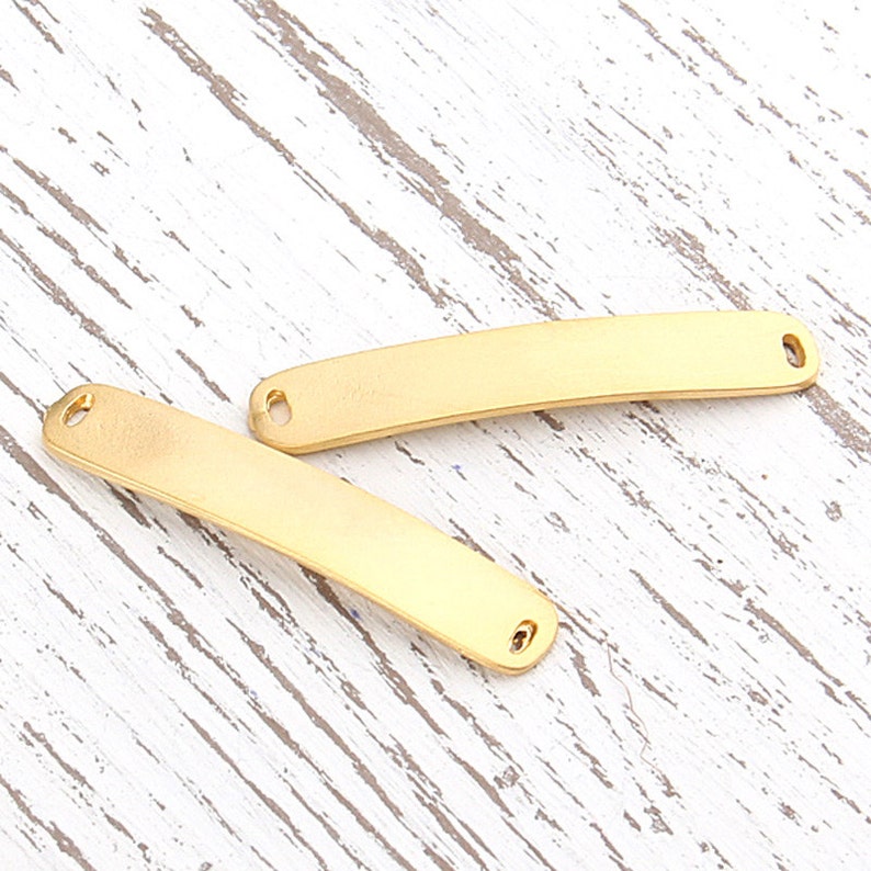 Flat Bar Connector, Flat Bar Link, Gold Plated, 2 Pieces // GC-418 - Etsy