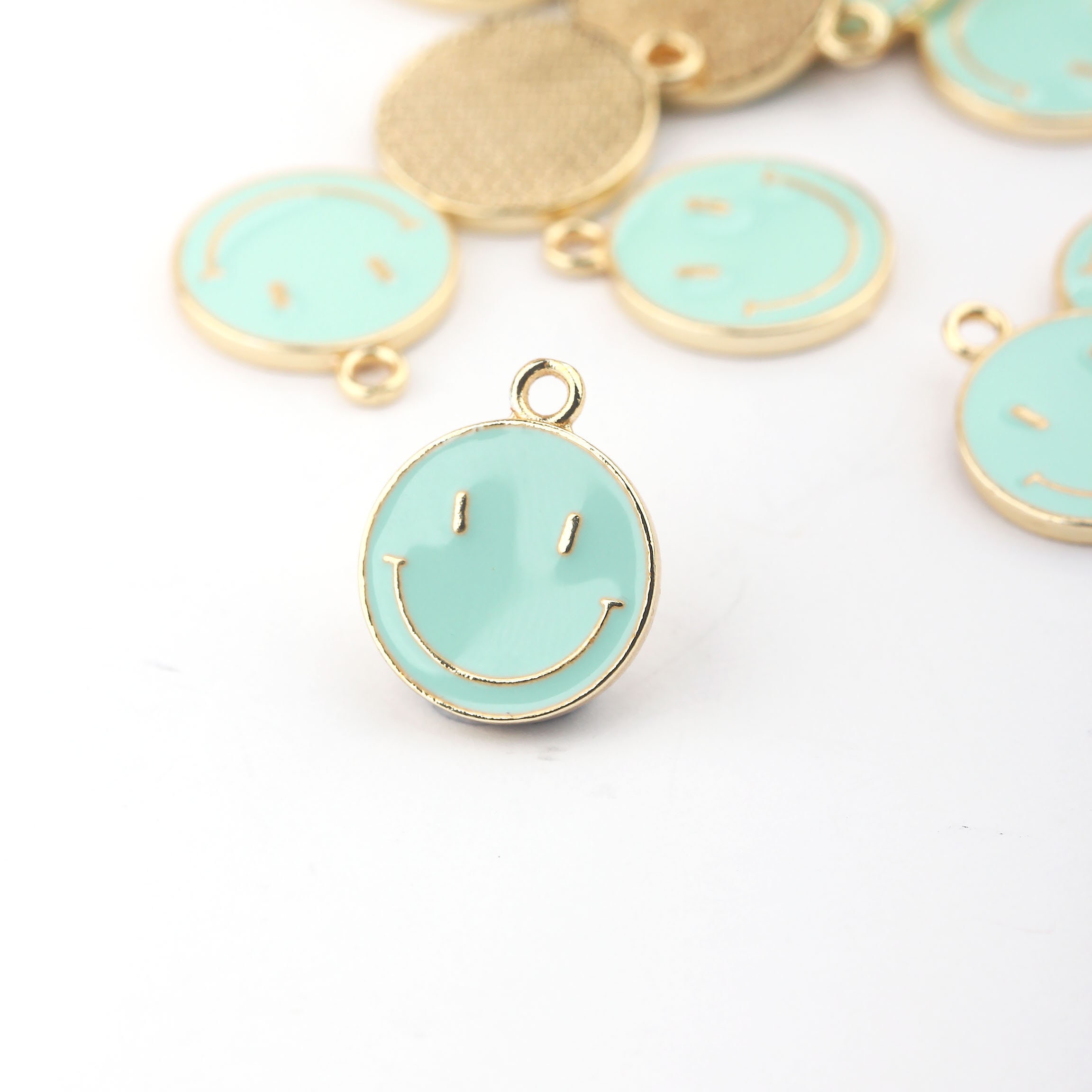 Enamel Smiley Charms Smiley Face Pendants Enamel Happy Face | Etsy