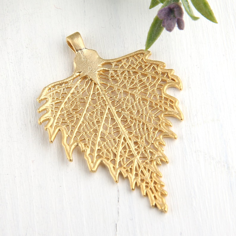 Gold, Large Detailed Leaf Pendant, Leaf Jewelry, Leaf Necklace,1 Piece ...