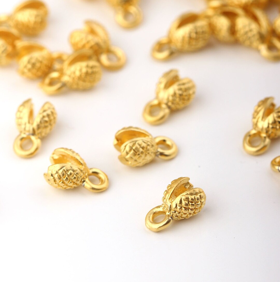 Gold Knot Holder, Knot Covers, Clam Shell Covers, Crimp Knot Cover ...