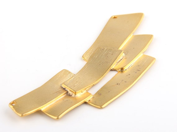 Matte Gold Plated Abstract Connector Focal Pendant 1 Piece - Etsy