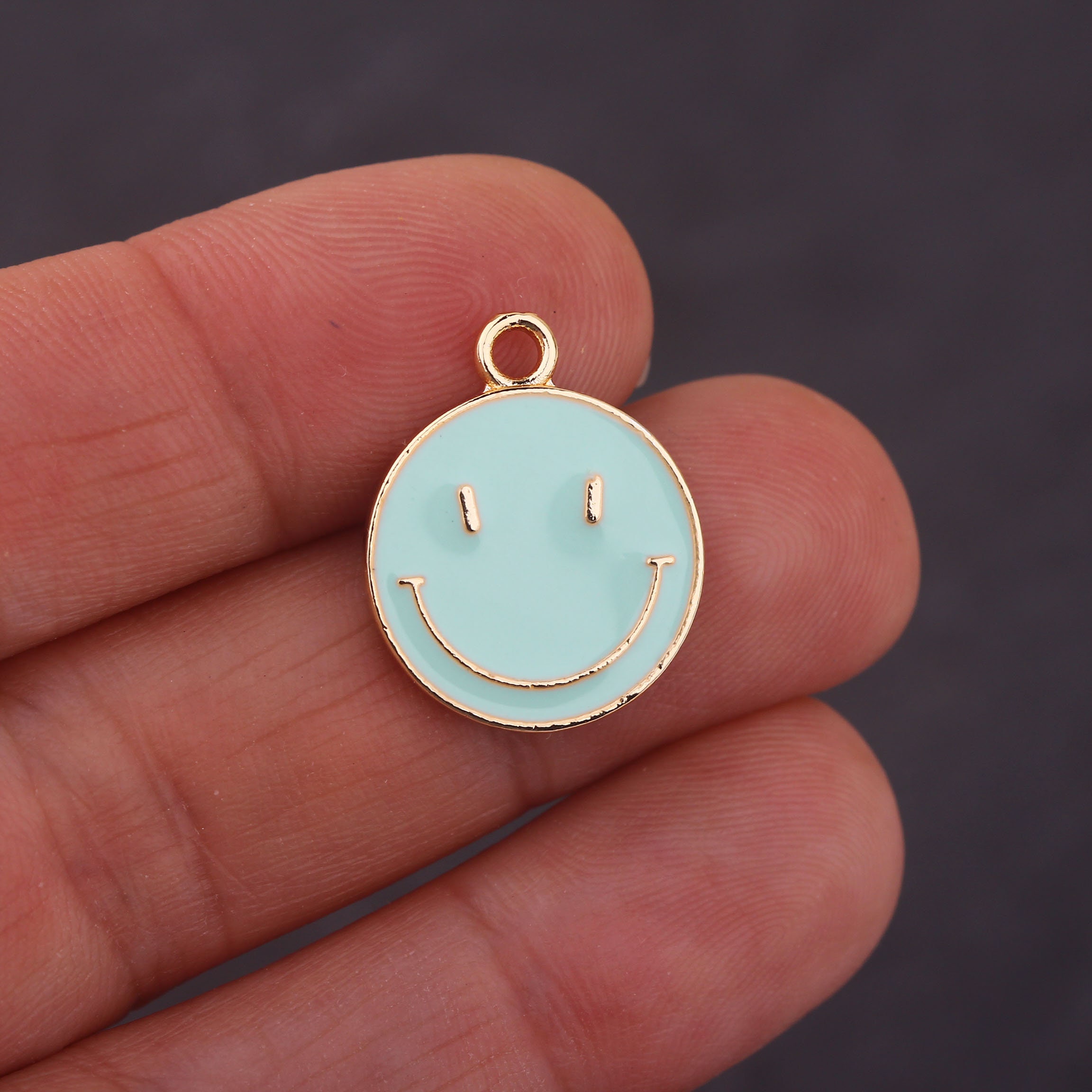 Enamel Smiley Charms Smiley Face Pendants Enamel Happy Face | Etsy