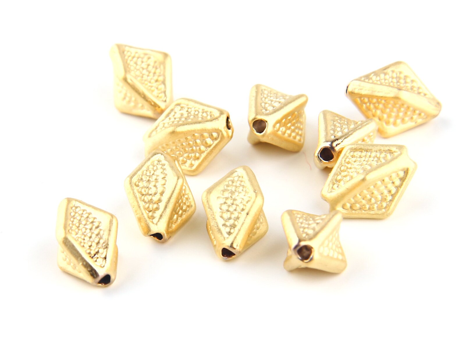 Spotted Rhombus Beads Diamond Beads Hexagon Beads 22K Matte - Etsy