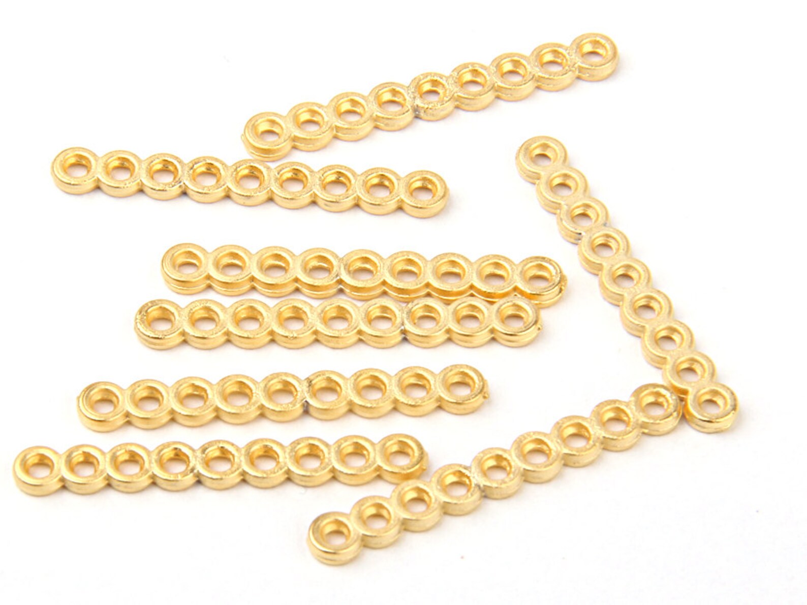 Gold Plated Strand Separators 9-hole Spacer Bar 8 Pieces // | Etsy