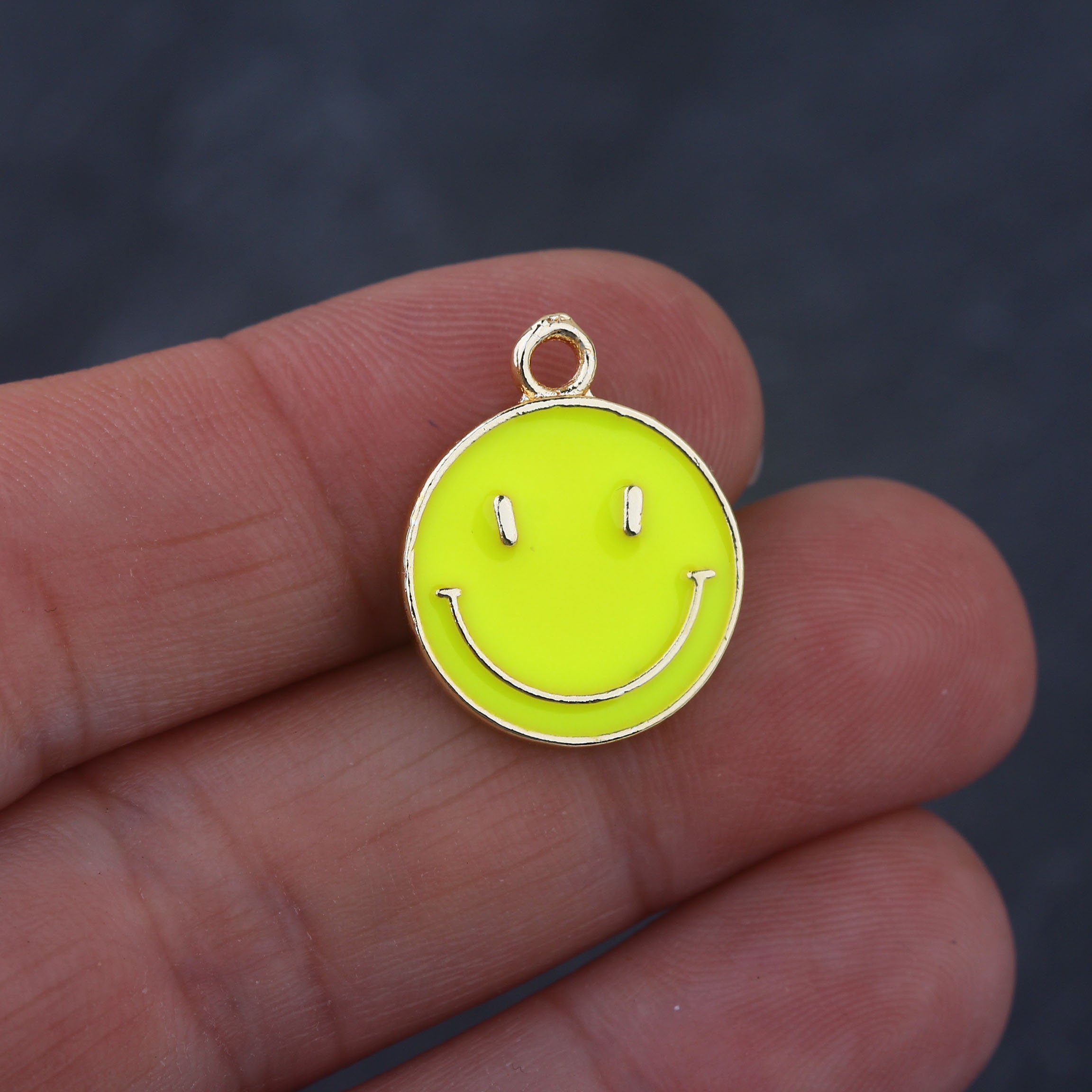 Enamel Smiley Charms Smiley Face Pendants Enamel Happy Face - Etsy UK