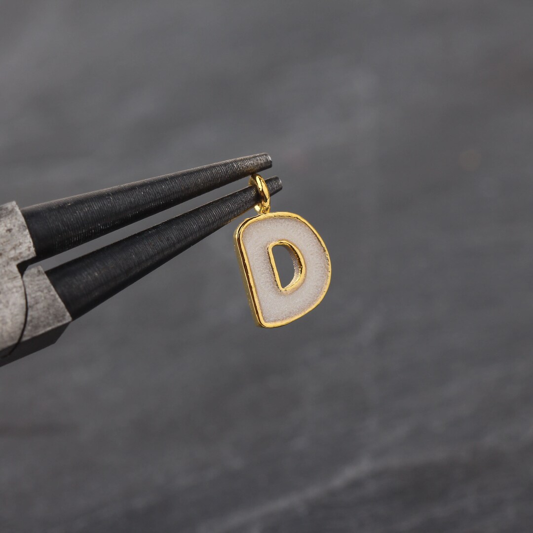 1 Letter D Charm, Enamel Letter Charms, Enamel Alphabet Charms, Letter ...