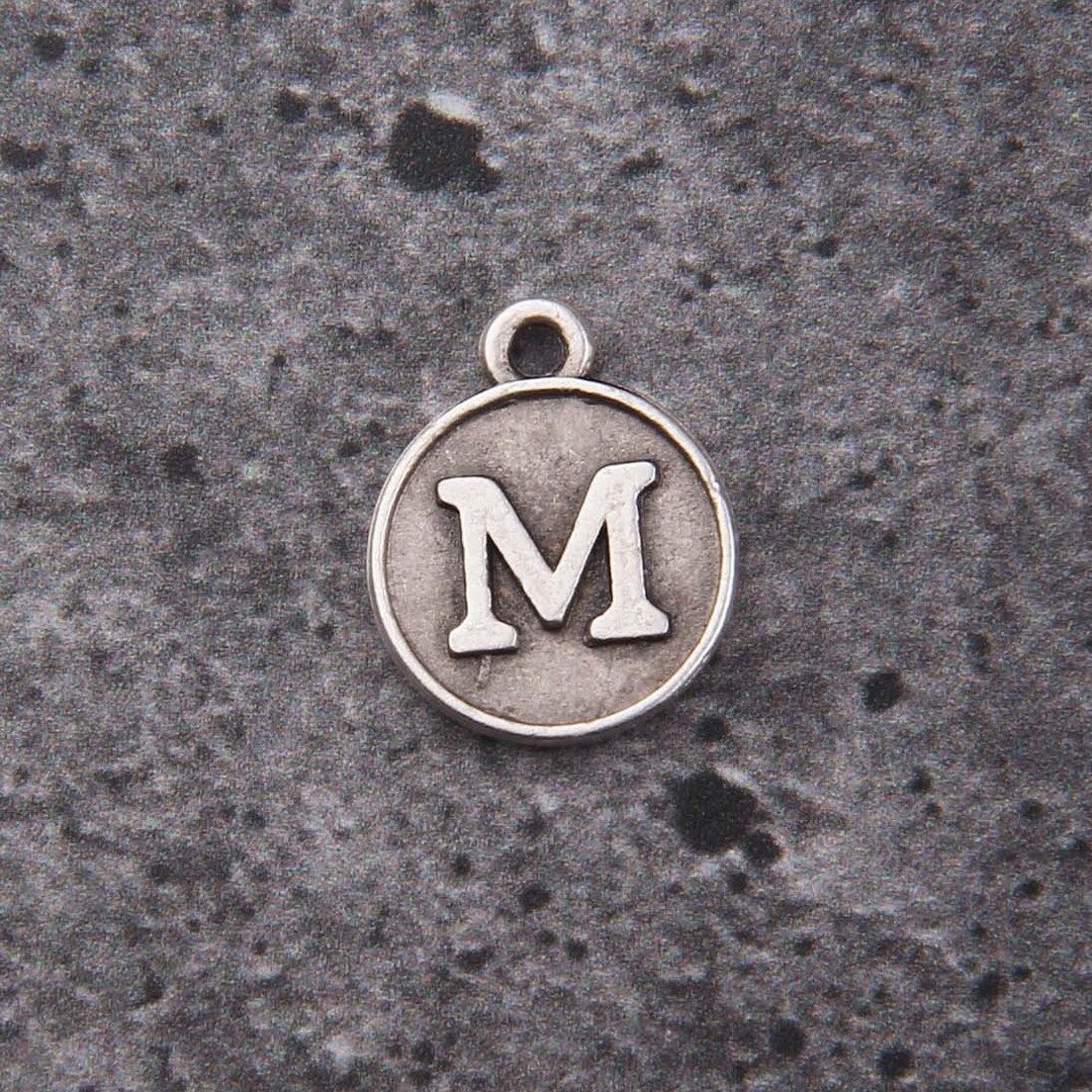 Letter M Charm Letter Charms Alphabet Charms Silver Letter - Etsy