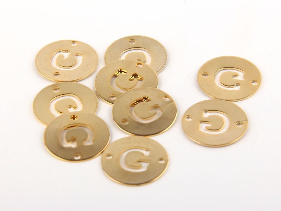 Alphabet Letter Disk Connector Link, Letter G, Cut Out Letter Link, 22k ...