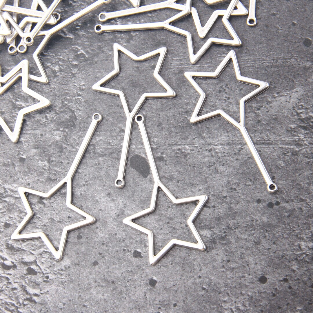 Open Star Bezel, Epoxy Pendant, Bezel for Epoxy Pendant, Silver Bezel ...