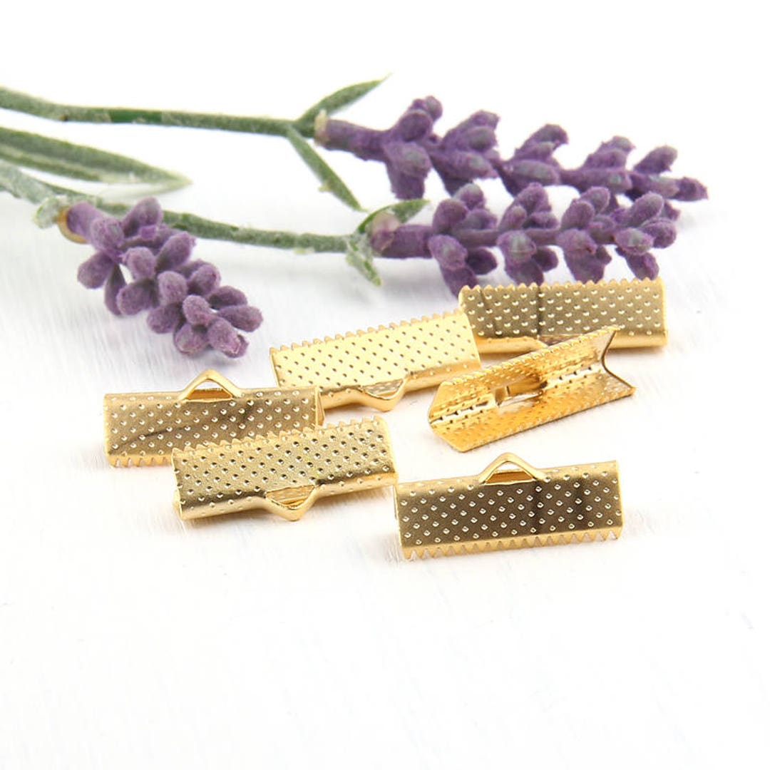 Gold Ribbon Clips, Cord Clamp,25 Mm, 6 Pieces // GF-151 - Etsy