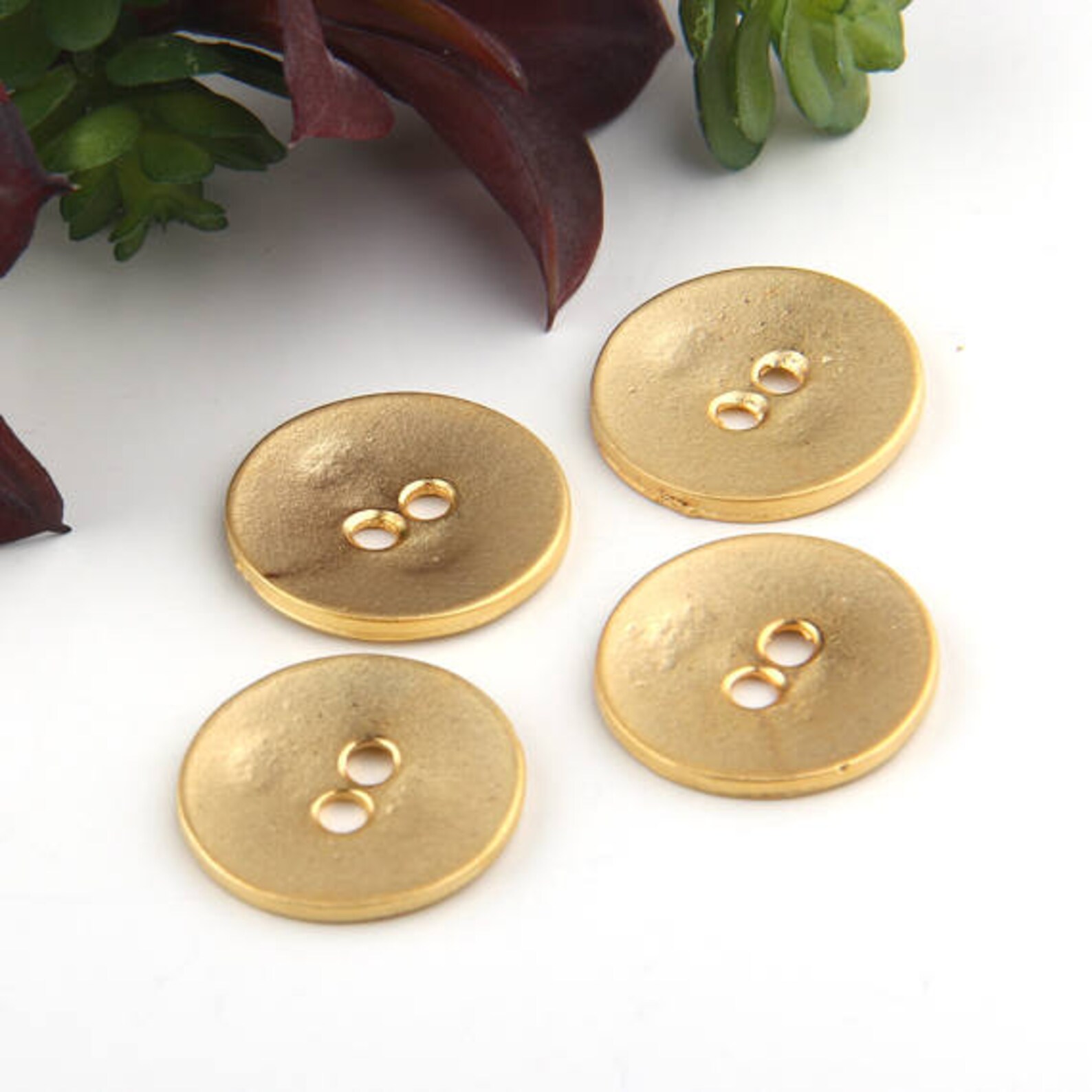 Button Beads 22k Matte Gold Button Beads Metal Button Beads | Etsy