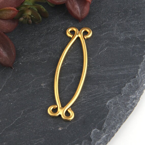 Curved Brass Connector Curved Connector Link 22k Matte Gold | Etsy
