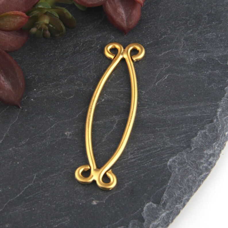 Curved Brass Connector Curved Connector Link 22k Matte Gold | Etsy