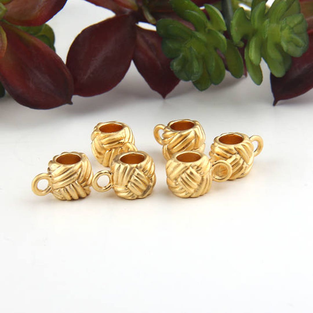 10 Gold Pendant Bails, Scarf Bails, Charms Bails, 22k Matte Gold Plated ...