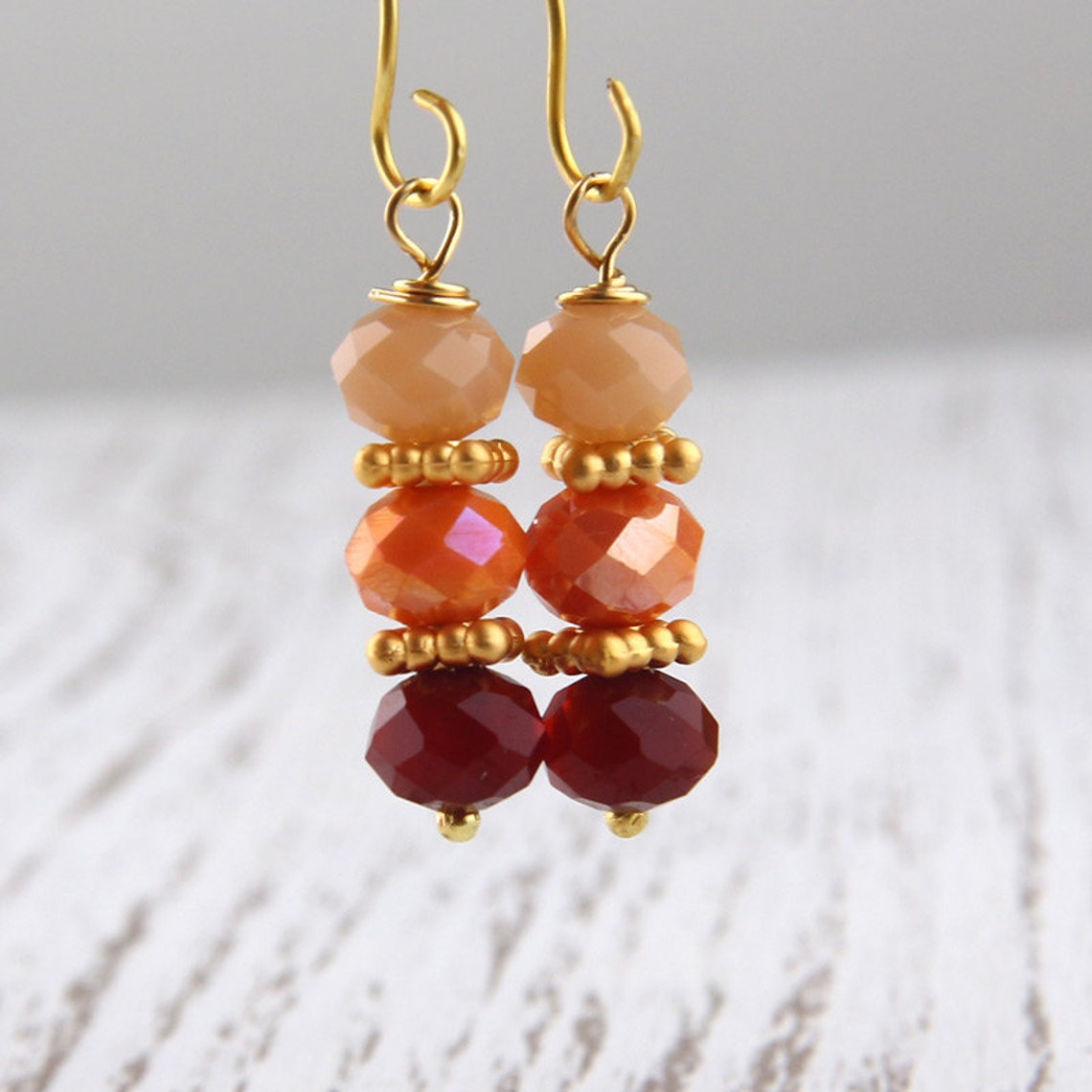 Burgundy, Ombre Bead Dangles, Crystal Bead Dangles, 2 Pieces //BD-041 ...