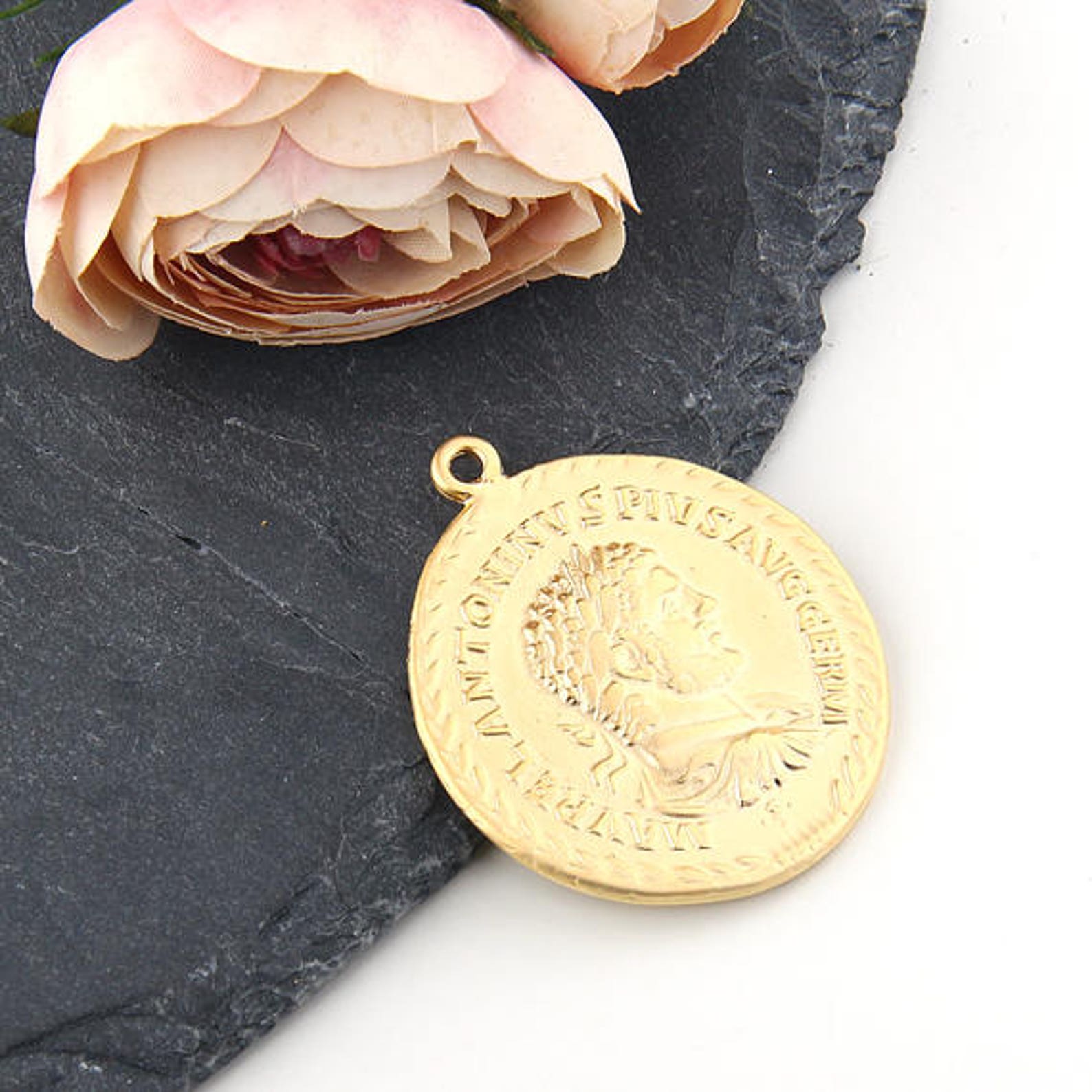 Replica Ancient Greek Coin Pendant / Gold, Old Greek Pendant / Gold ...