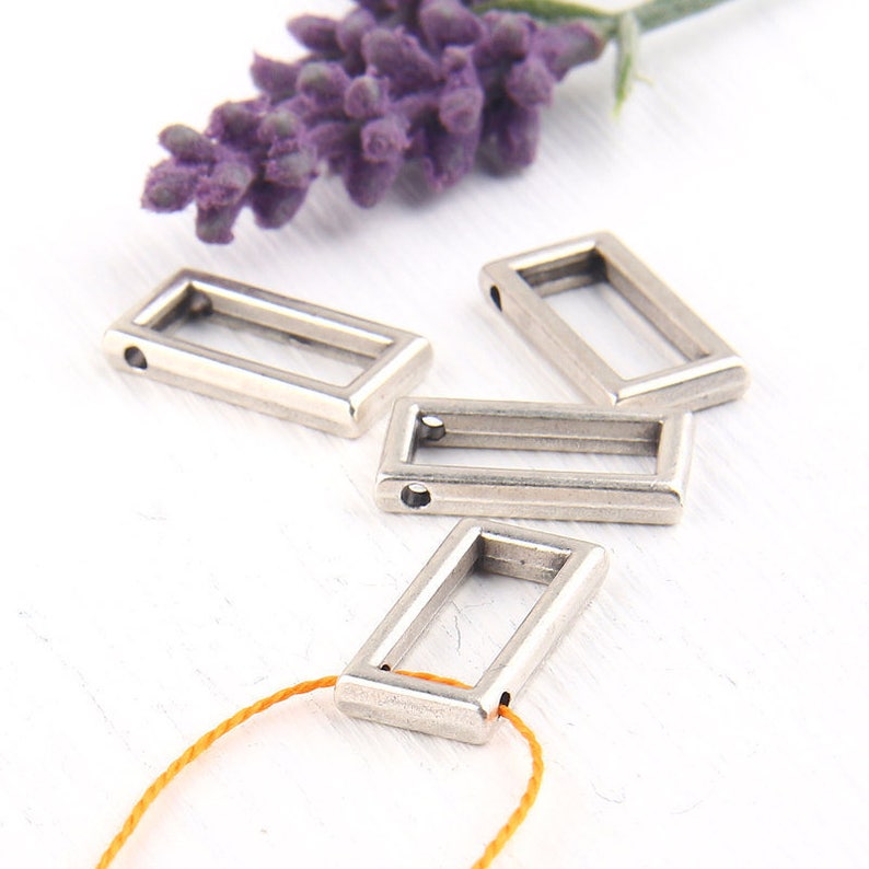 Rectangular, Geometrical Mini Silver Pendants, Minimal Jewelry ...