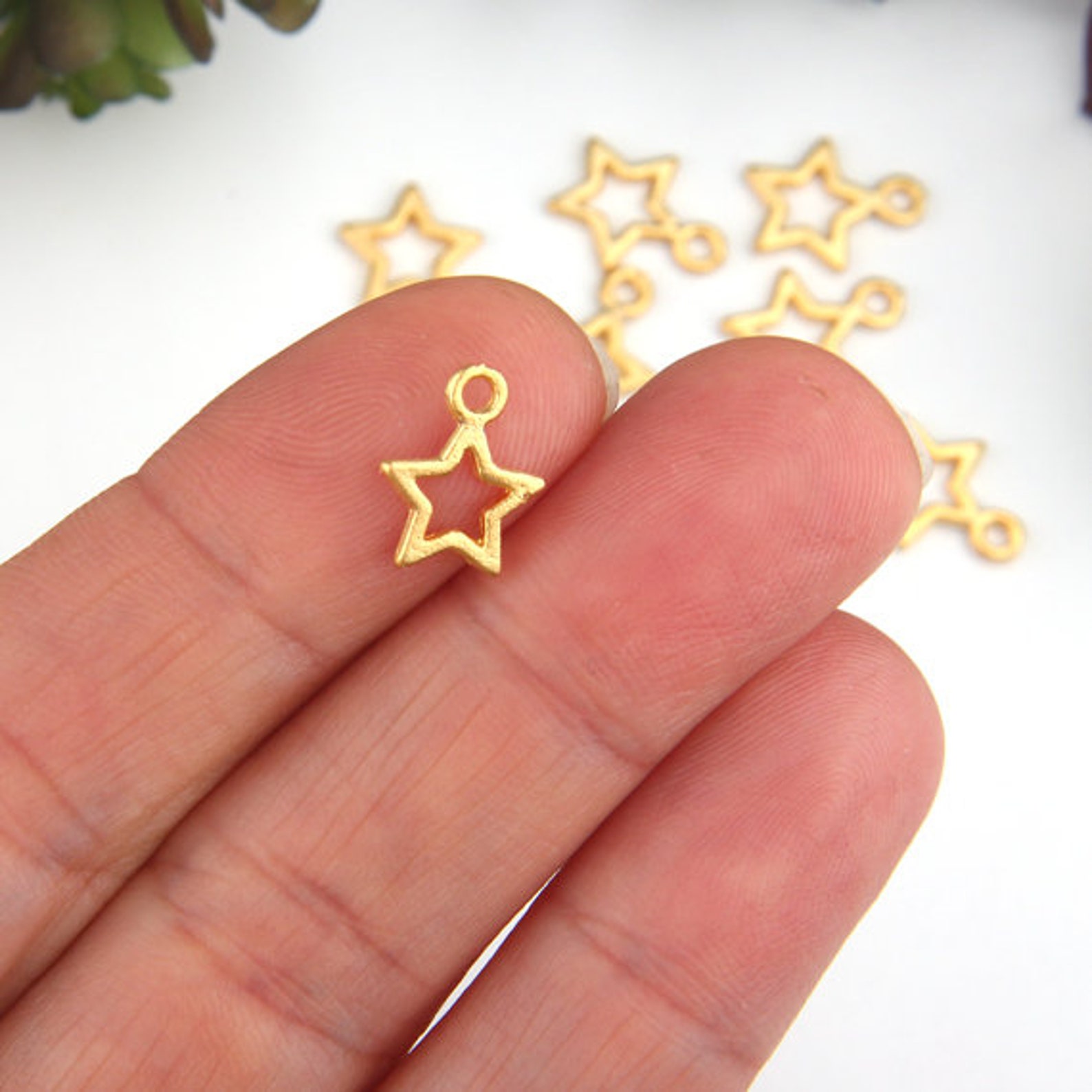 Gold Mini Star Charms, Gold Star Charms, Star Drop Charms, 12 Pcs ...