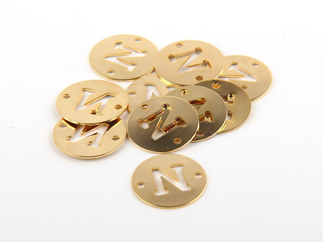 Alphabet Letter Disk Connector Link, Letter N, Cut Out Letter Link, 22k ...