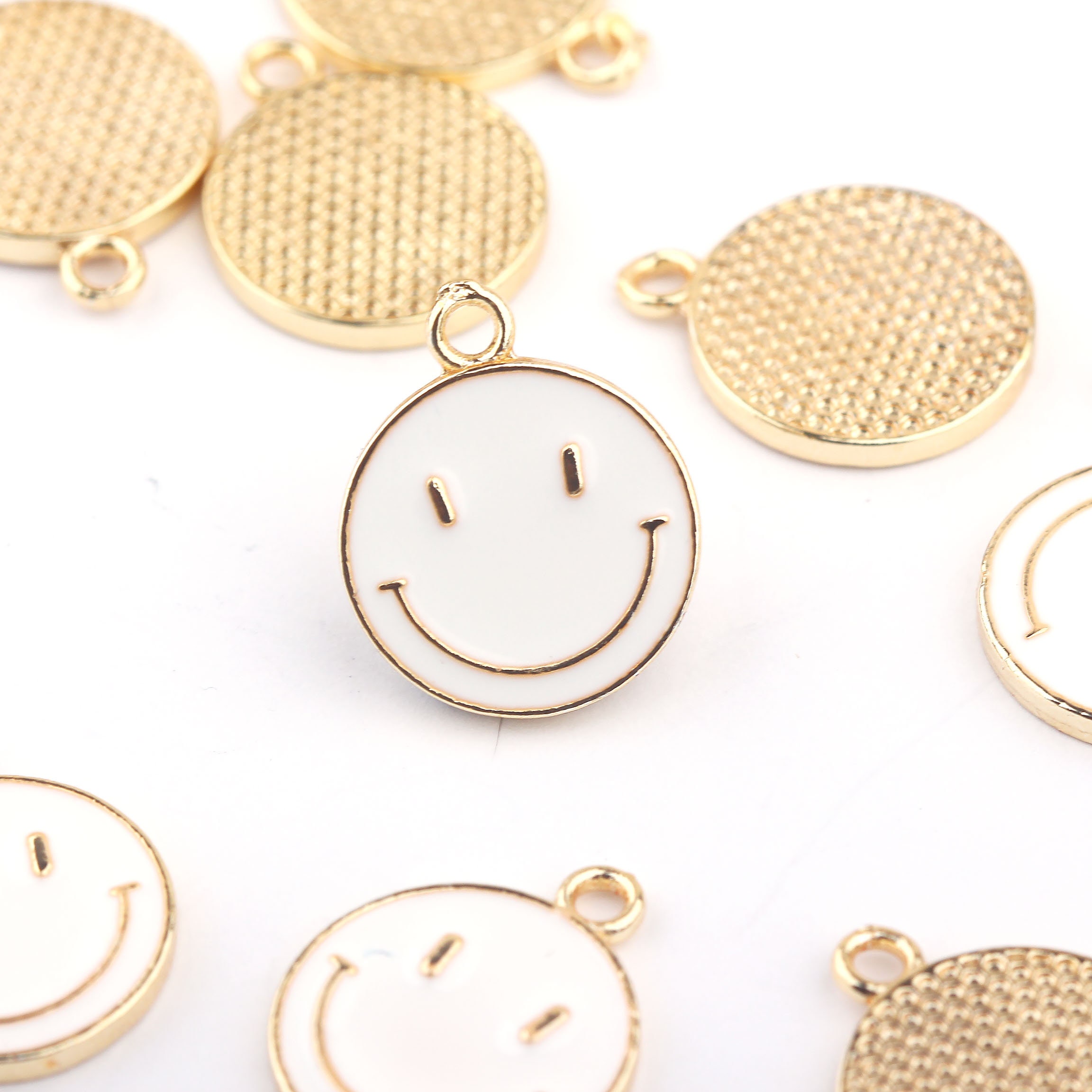 Enamel Smiley Charms Smiley Face Pendants Enamel Happy Face - Etsy UK