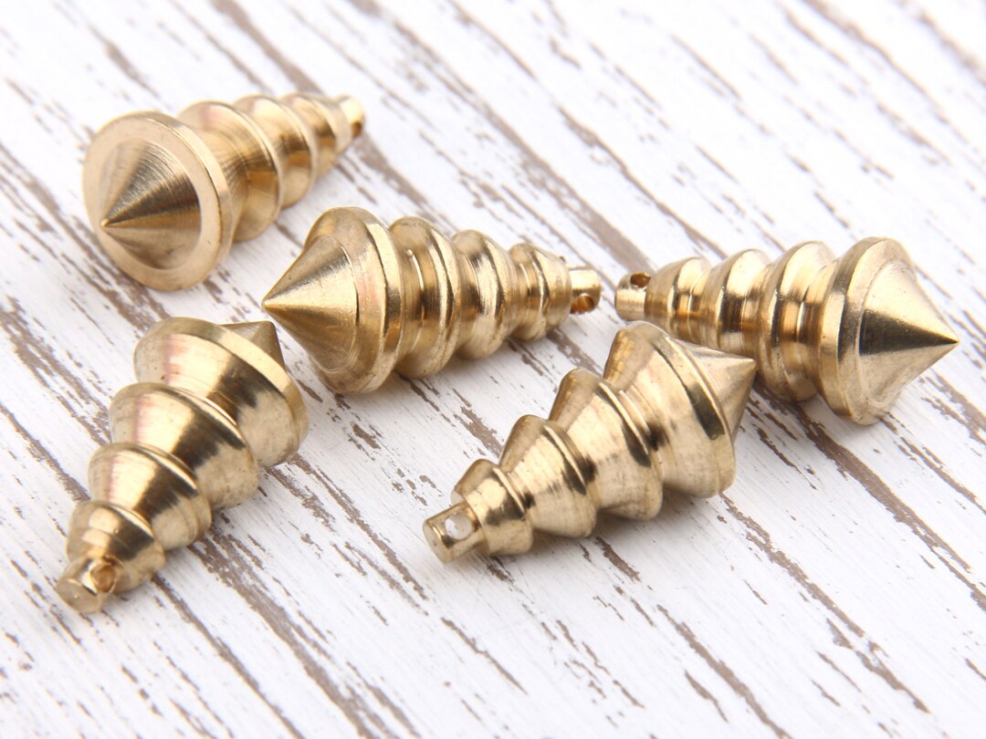 Raw Brass Screw Spike Charms Spike Pendants 12x24mm - Etsy