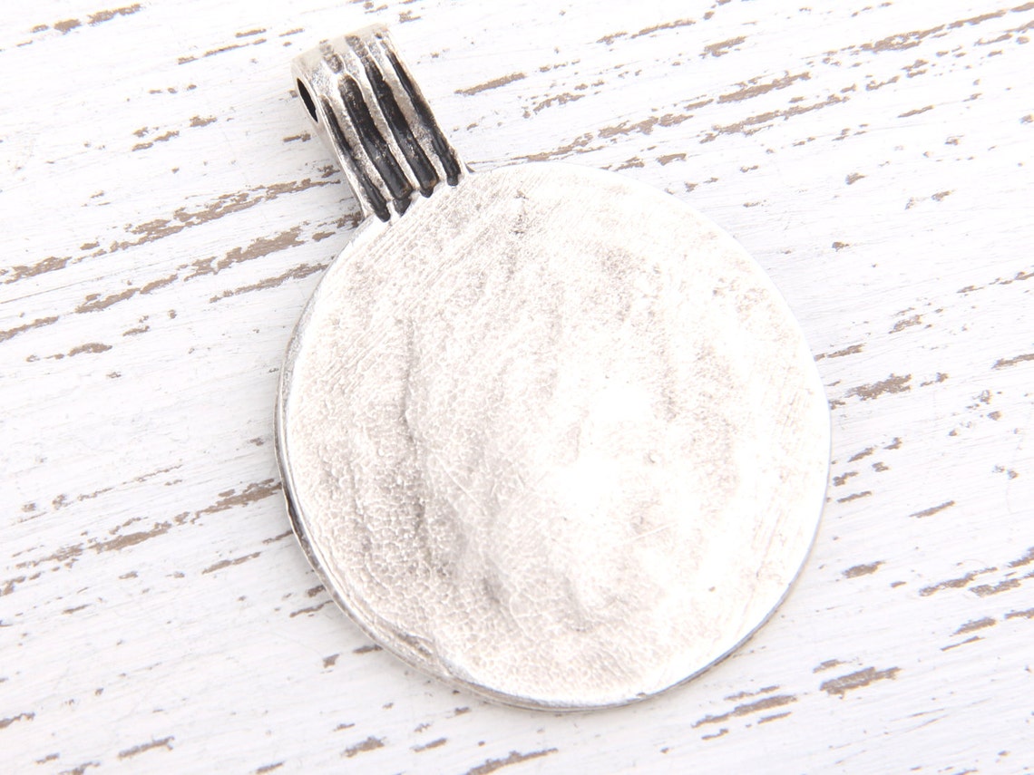 Large Round Spiral Antique Silver Pendant, 33,5 Mm, 1 Piece // SP-249 ...