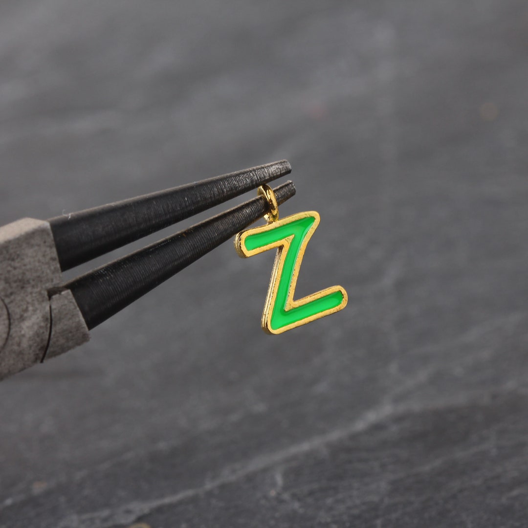1 Letter Z Charm, Enamel Letter Charms, Enamel Alphabet Charms, Letter ...